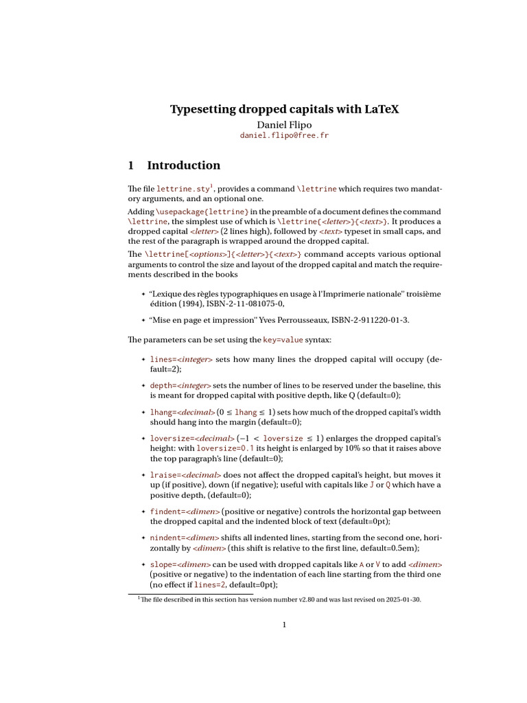 Lettrine | PDF | Typefaces | Parameter (Computer Programming)