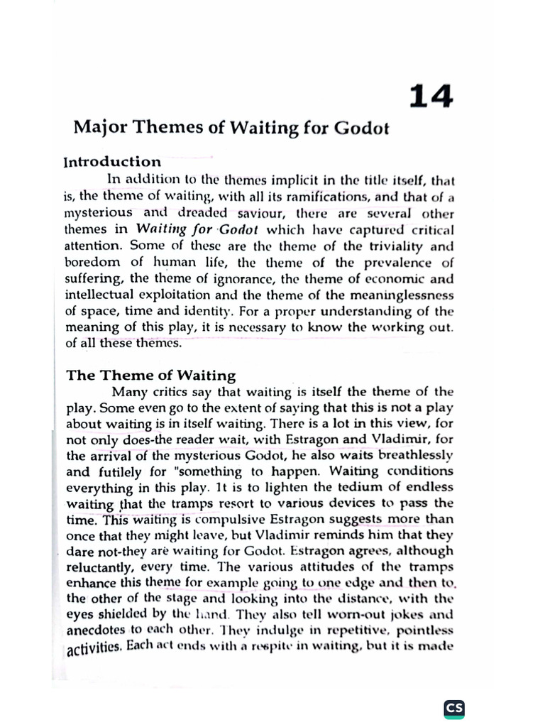 Major Themes of Waiting For Godot | PDF