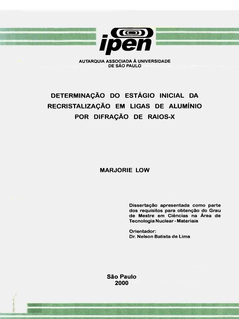 Recristalização em Ligas de Alumínio XRD | PDF | Liga | Metais