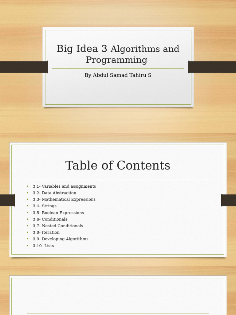 CSP Big Idea 3 - Algorithms and Programming - 1733641409 | PDF ...