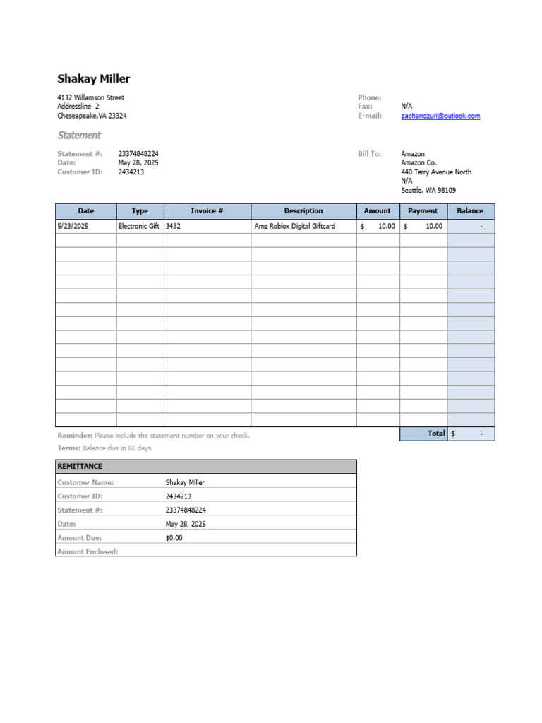 Billing Statement | PDF