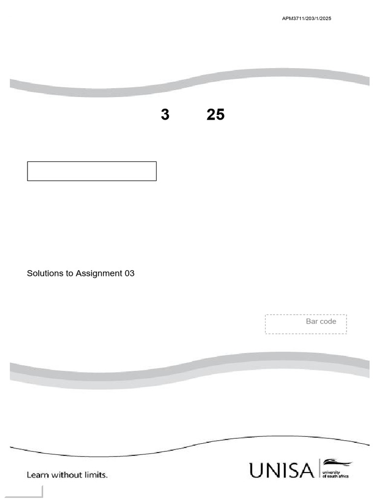 APM3711 Assignment 3 Solutions 2025 | PDF | Eigenvalues And ...