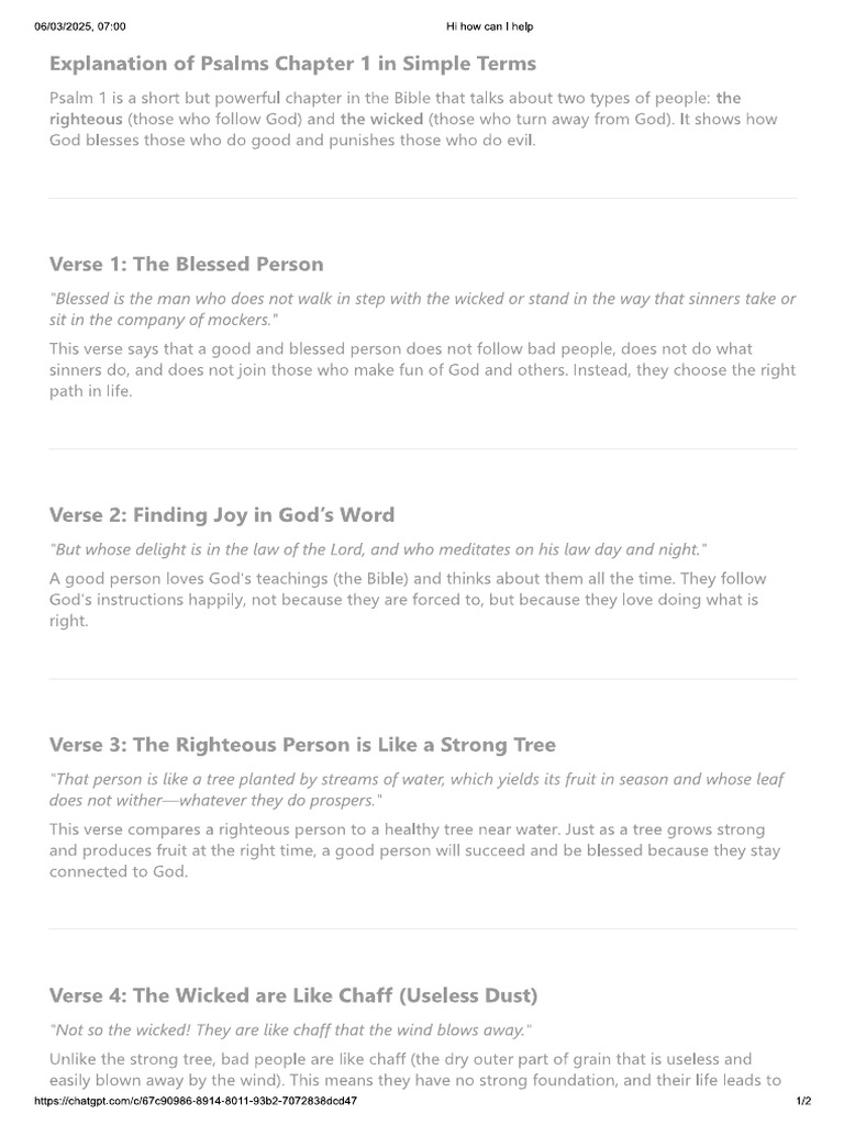 Psalms 1 | PDF