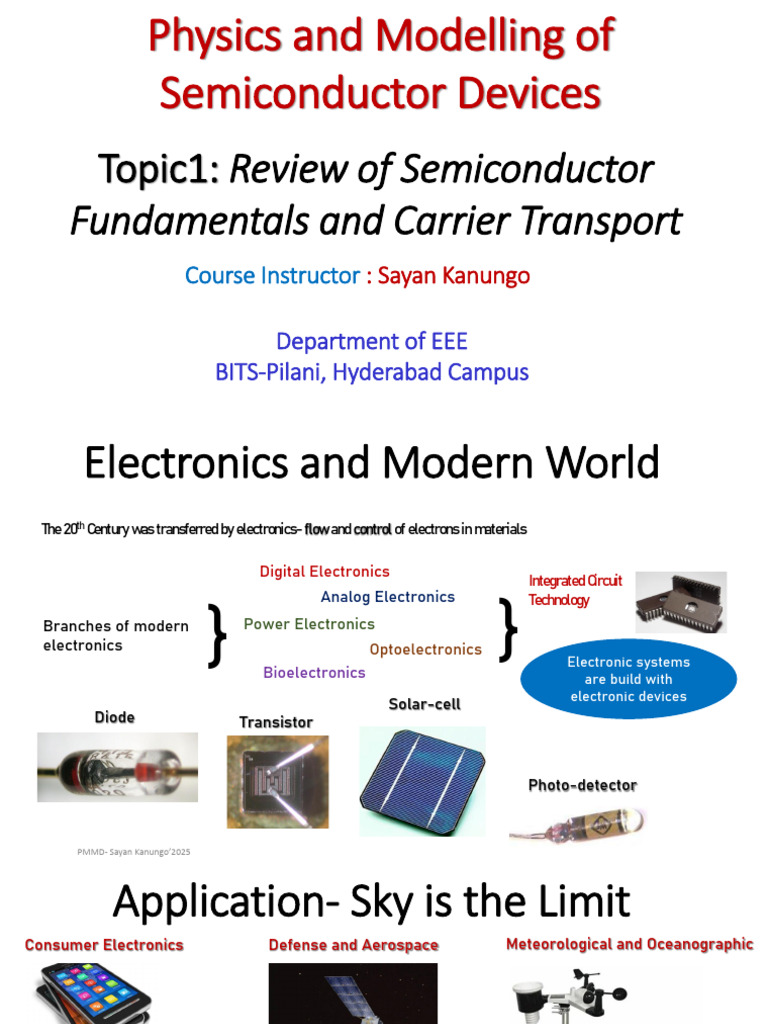 1 Review of Semiconductor Fundamentals and Charge Transport | PDF | Electron Hole | Doping ...