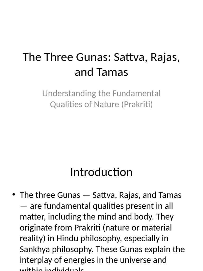 The Three Gunas Presentation | PDF