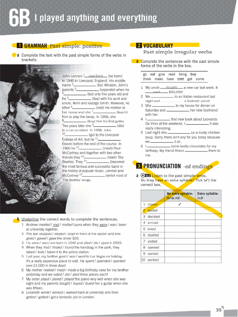 Homework WB Unit 6b | PDF