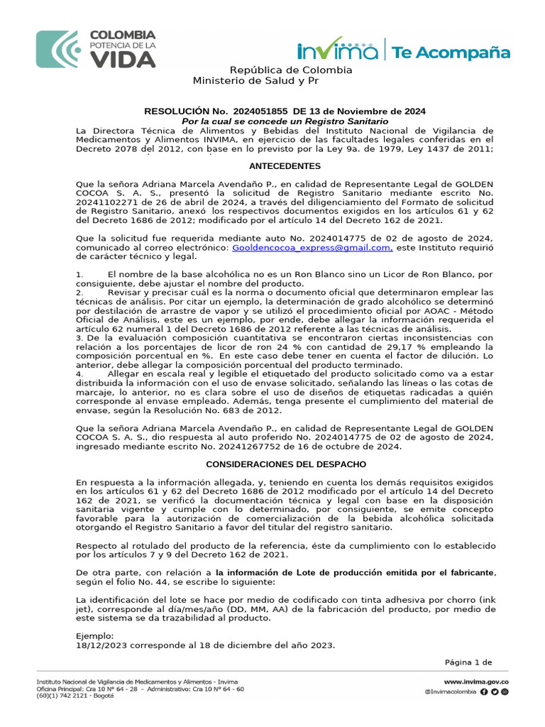 08 - 3 - 5 - Formato - Registro Sanitario - INVIMA | PDF | Colombia ...