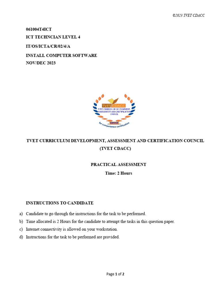 4-Install Computer Software - Candidate Practical Tool | PDF | Antivirus Software | Computer Virus