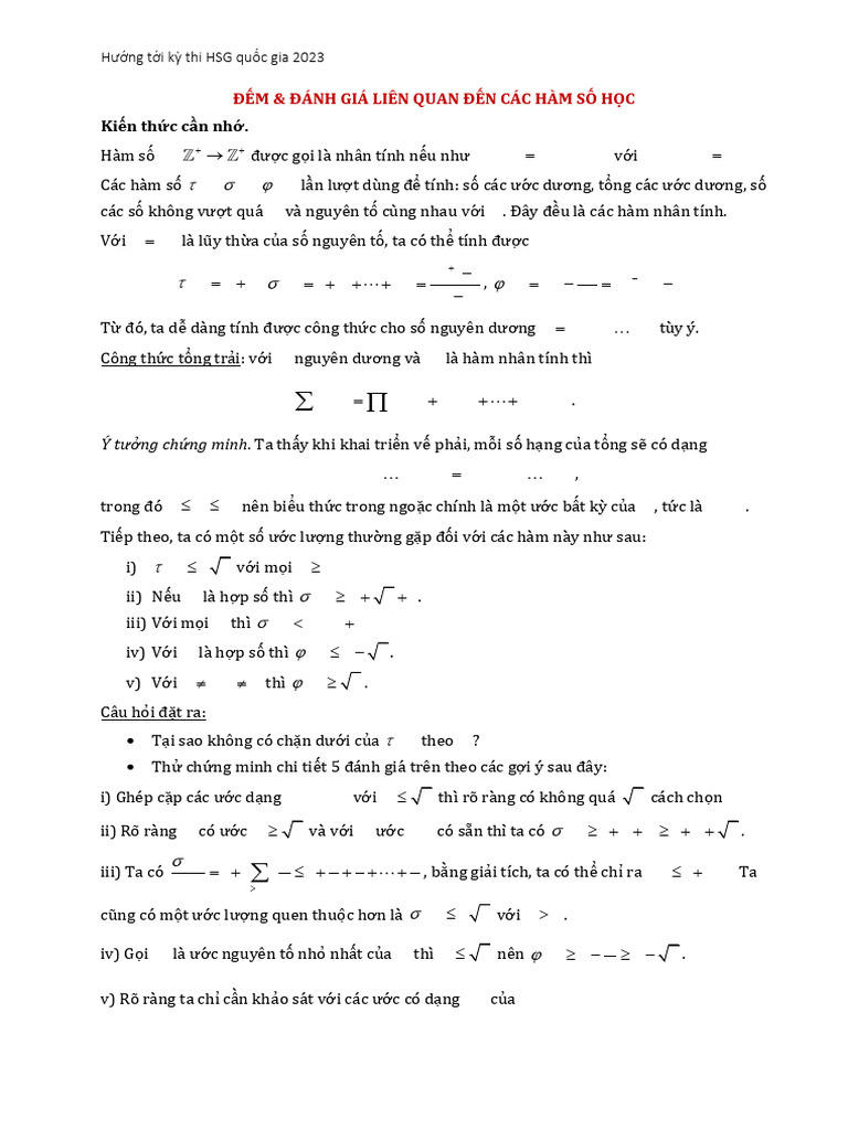 Buoi 7 - Dem & Cac Ham So Hoc | PDF