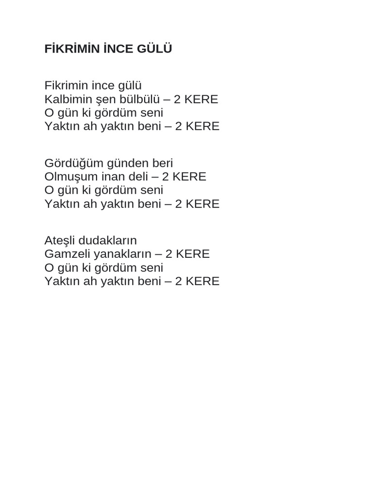 Fikrimin Ince Gülü | PDF