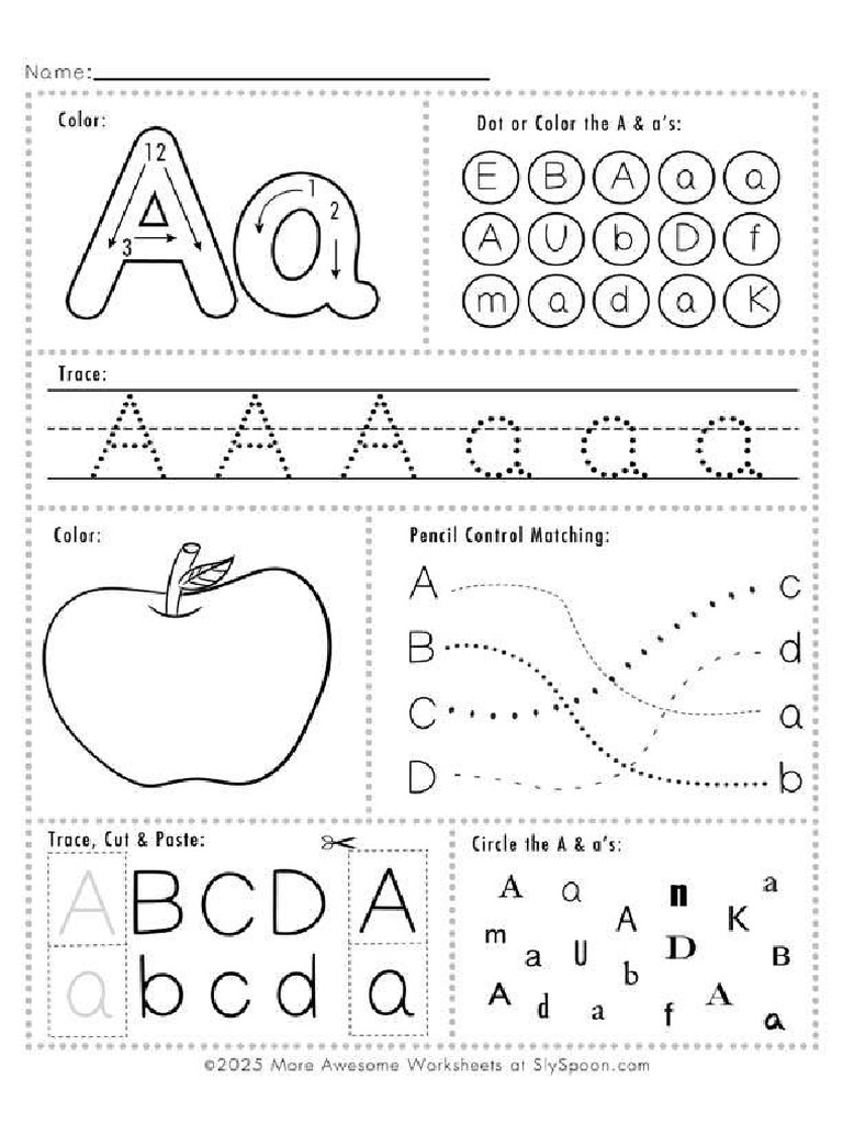 Free Printable Letter A Worksheets Combo | PDF