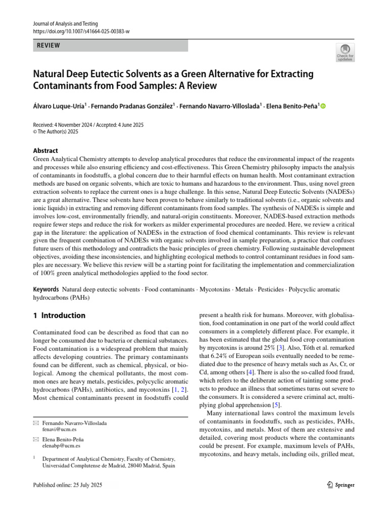 Natural Deep Eutectic Solvents | PDF | Green Chemistry | Chemistry