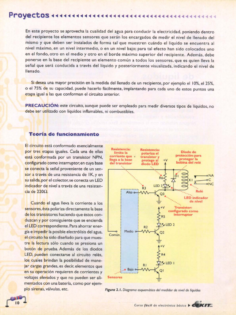 Electronica - Curso de Electrónica Básica CEKIT Proyecto | PDF