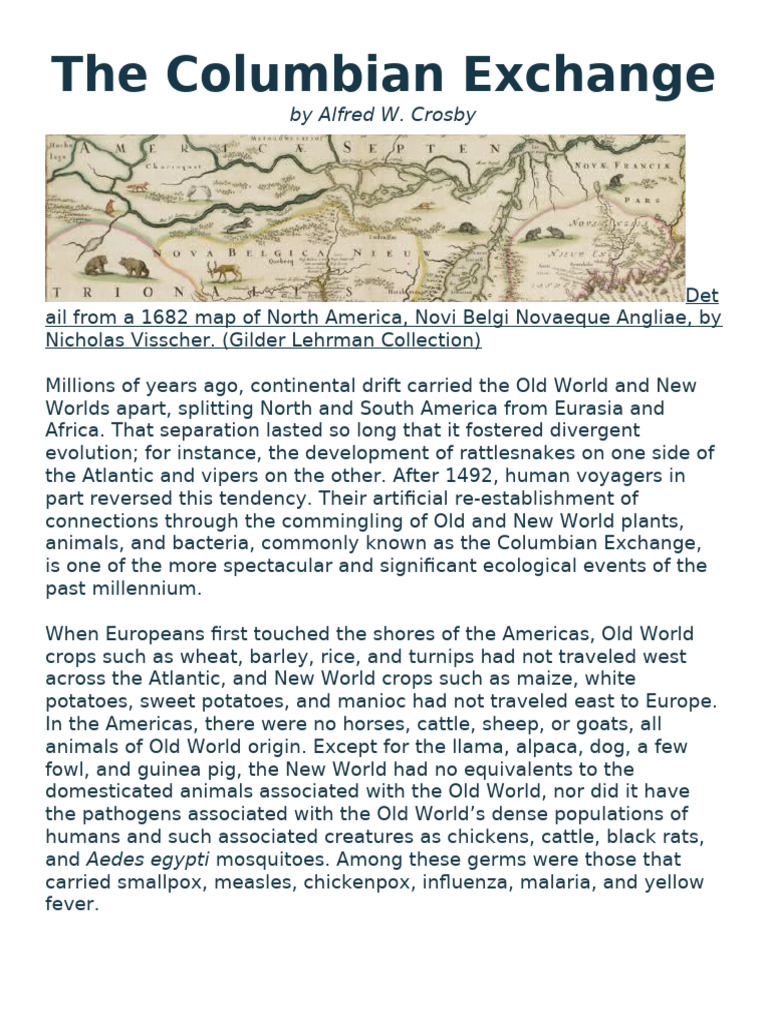Module 2 Secondary Source - The Columbian Exchange | PDF