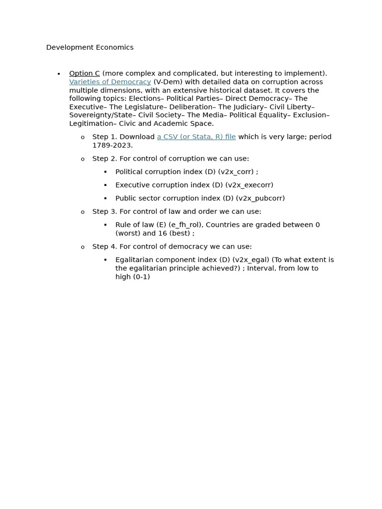 Analyzing Corruption in Development Economics | PDF