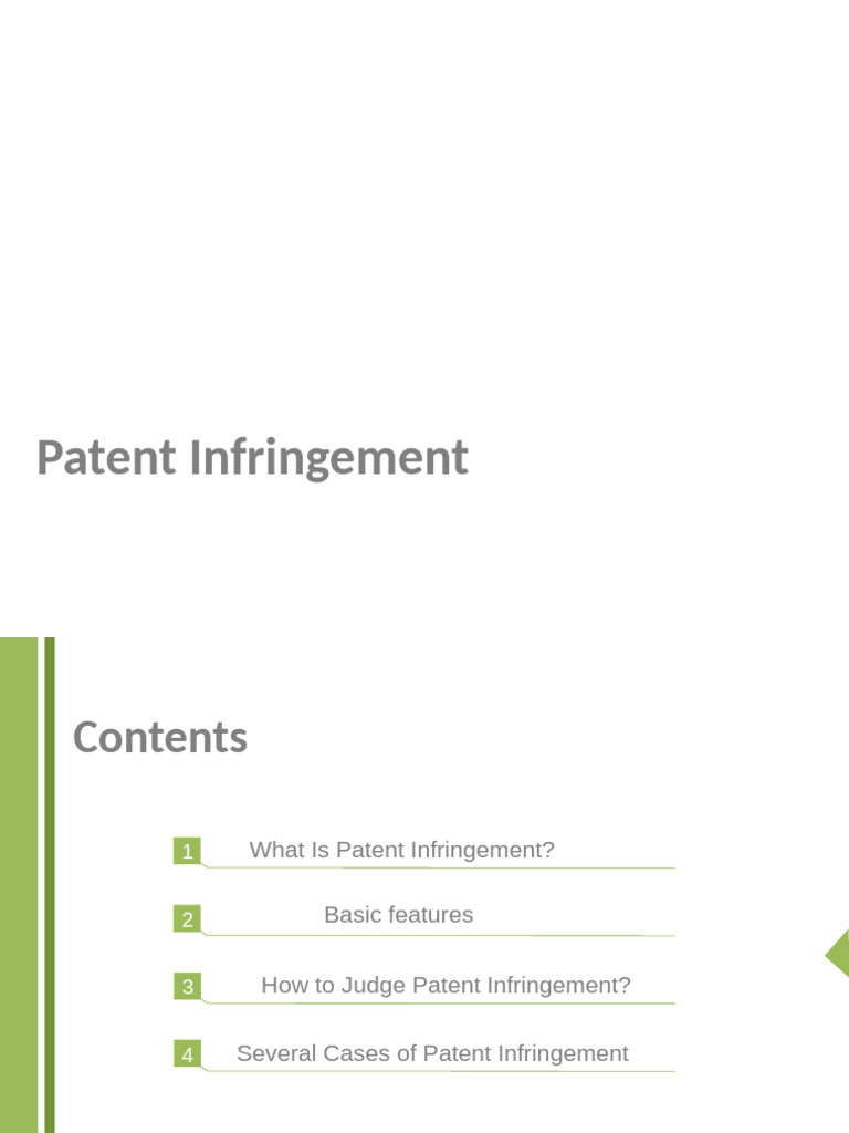 Patentinfringement - PPTX 020325 | PDF | Patent Infringement | Patent