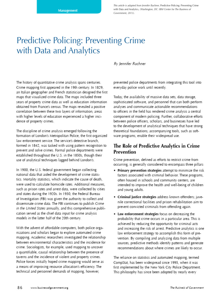 Predictive Policing and Crime Analytics | PDF | Crimes | Crime & Violence