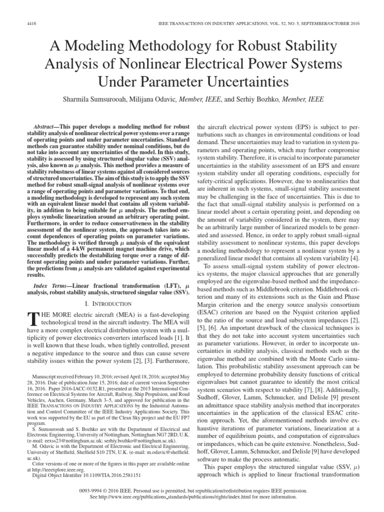 A Modeling Methodology For Robust Stability Analysis of Nonlinear ...