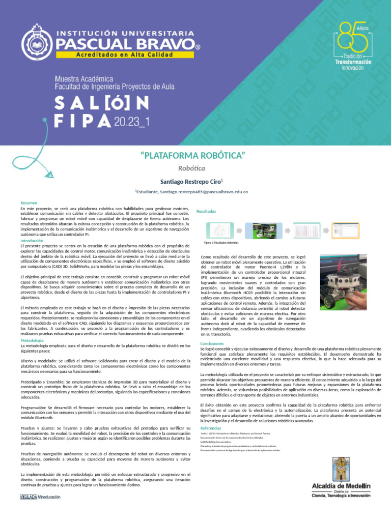 Poster Plataforma Rob Santigorc | PDF | Software | Robot