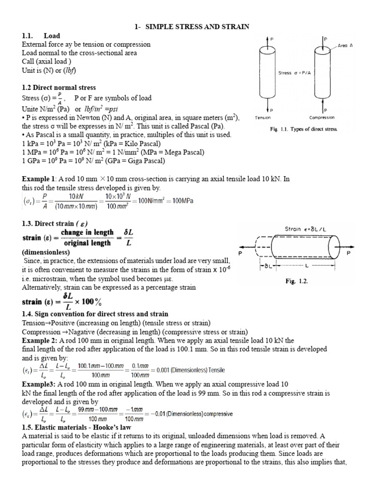Stress and Strain Fundamentals | PDF | Deformation (Engineering ...