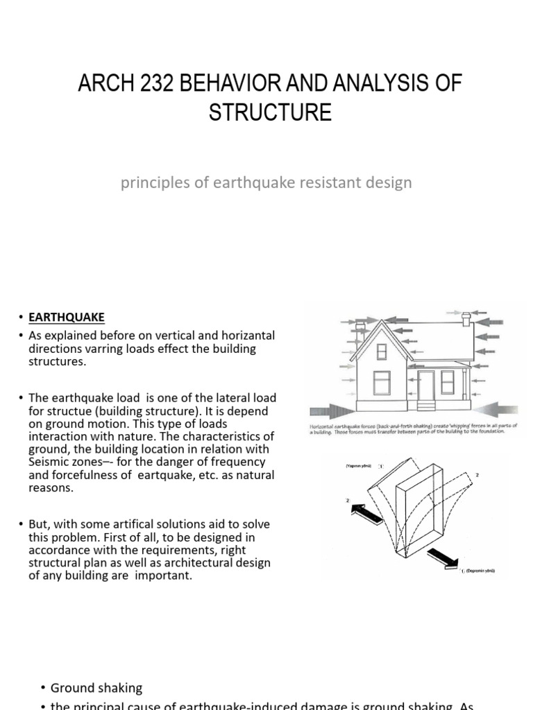 ARCH 232 Earthquake - Seismic Resistant Design - 1 | PDF | Earthquakes ...