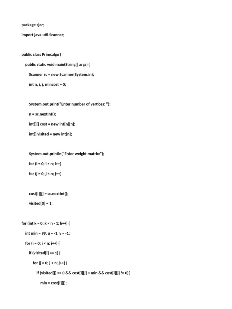 Prim S Algorithm | PDF