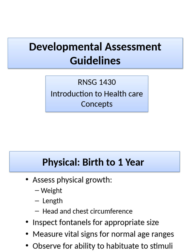 Developmental Assessment Guidelines Addendum H (1) (1) | PDF ...