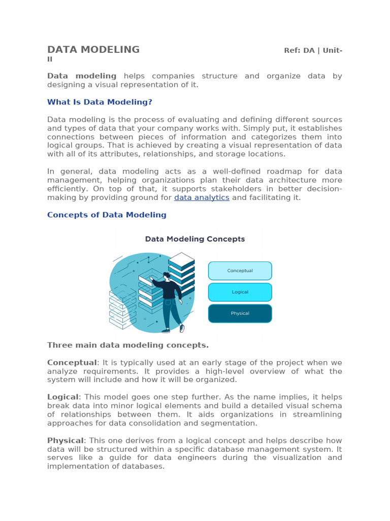 Data Modeling Techniques - Unit-II | PDF | Data Model | Conceptual Model
