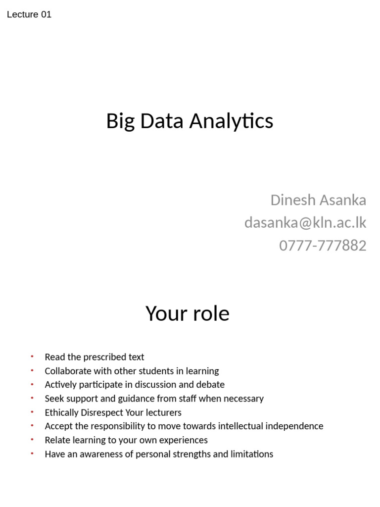 Big Data Analytics Course Outline | PDF | Analytics | Big Data