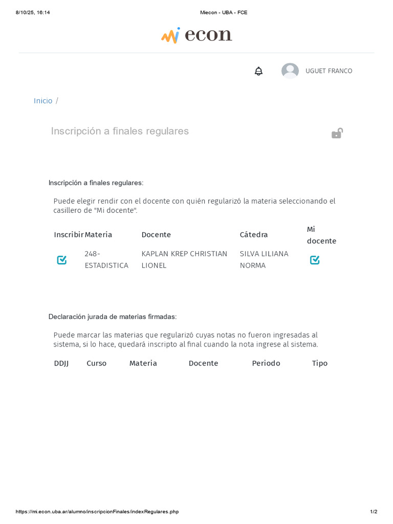 Miecon - Uba - Fce | PDF