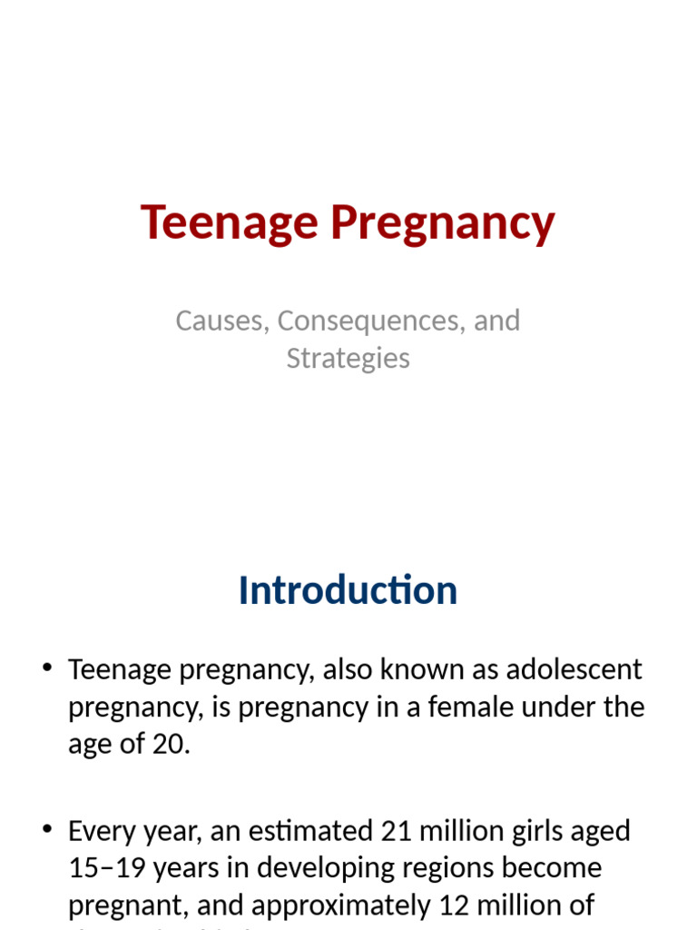 Teenage Pregnancy: Causes and Solutions | PDF
