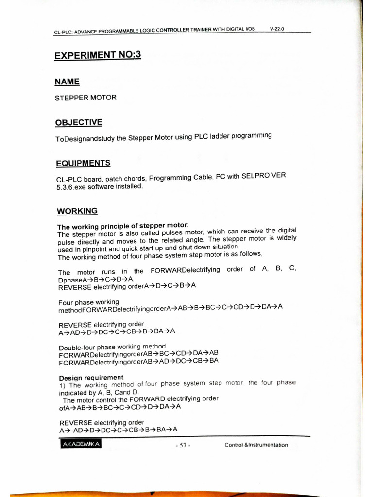 Stepper Motor Ladder Diagram | PDF