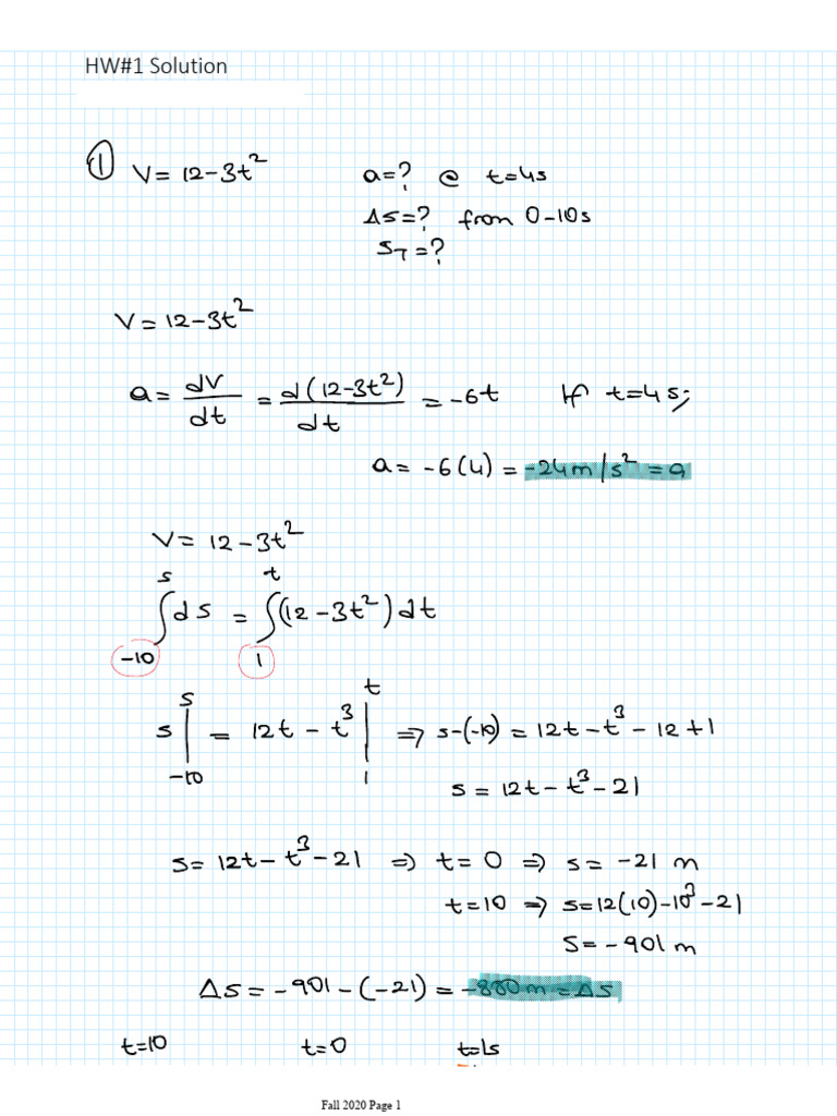 HW#1 Solution | PDF