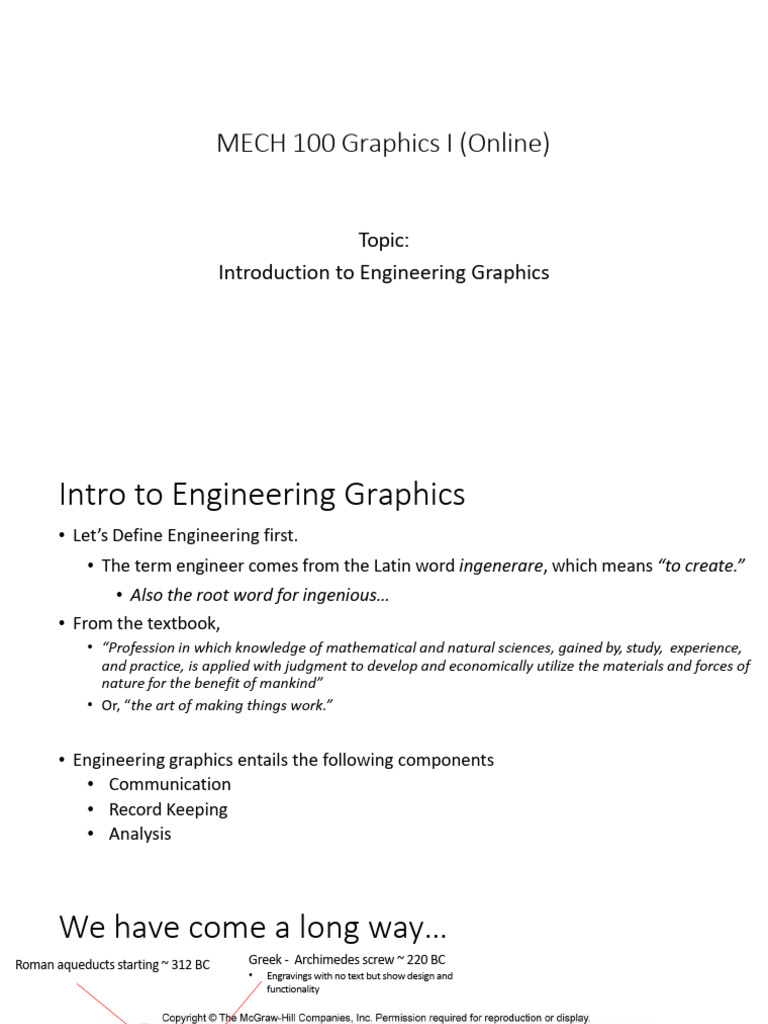 Lecture 1 - Introduction To Engineering Graphics | PDF | Augmented ...