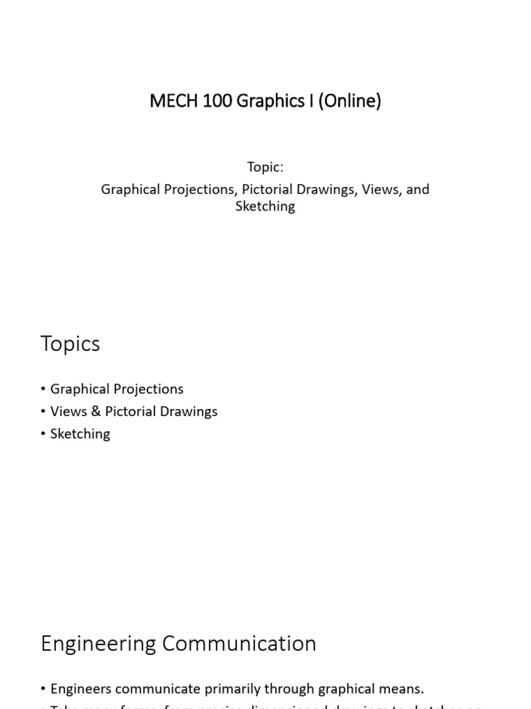 Lecture 2 - Graphical Projections, Pictorial Drawings, Views, and Sketching | PDF | Geometry ...
