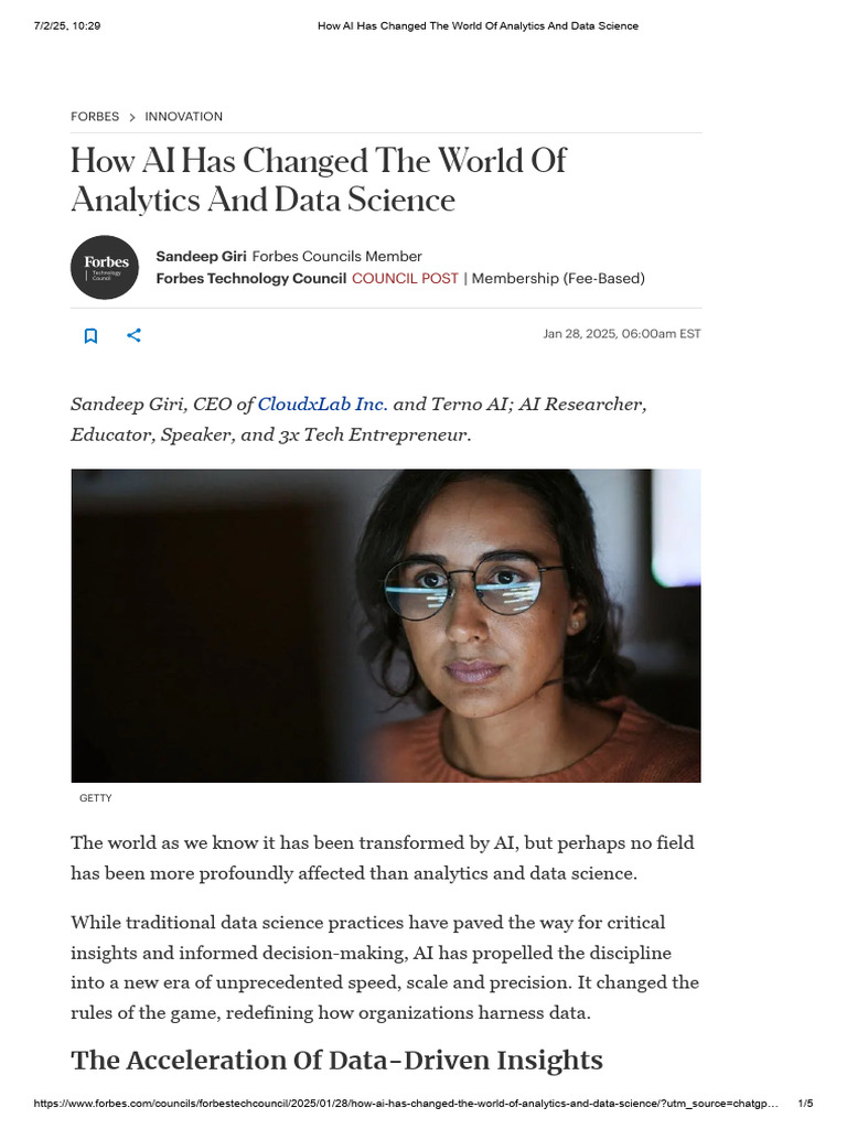 How AI Has Changed The World of Analytics and Data Science | PDF ...
