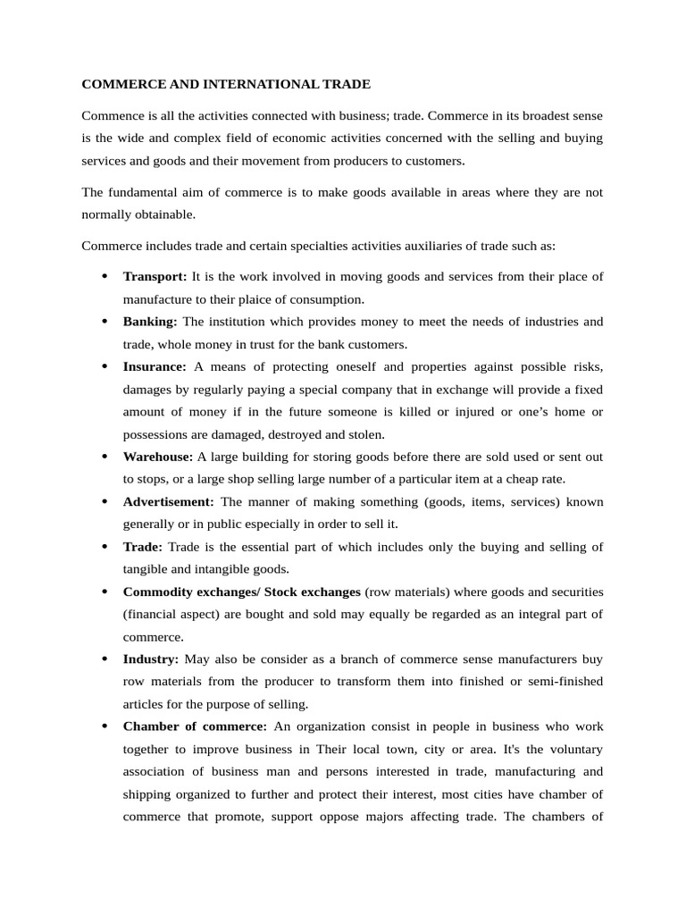 Commerce and International Trade | PDF | Cost Of Living | Commerce