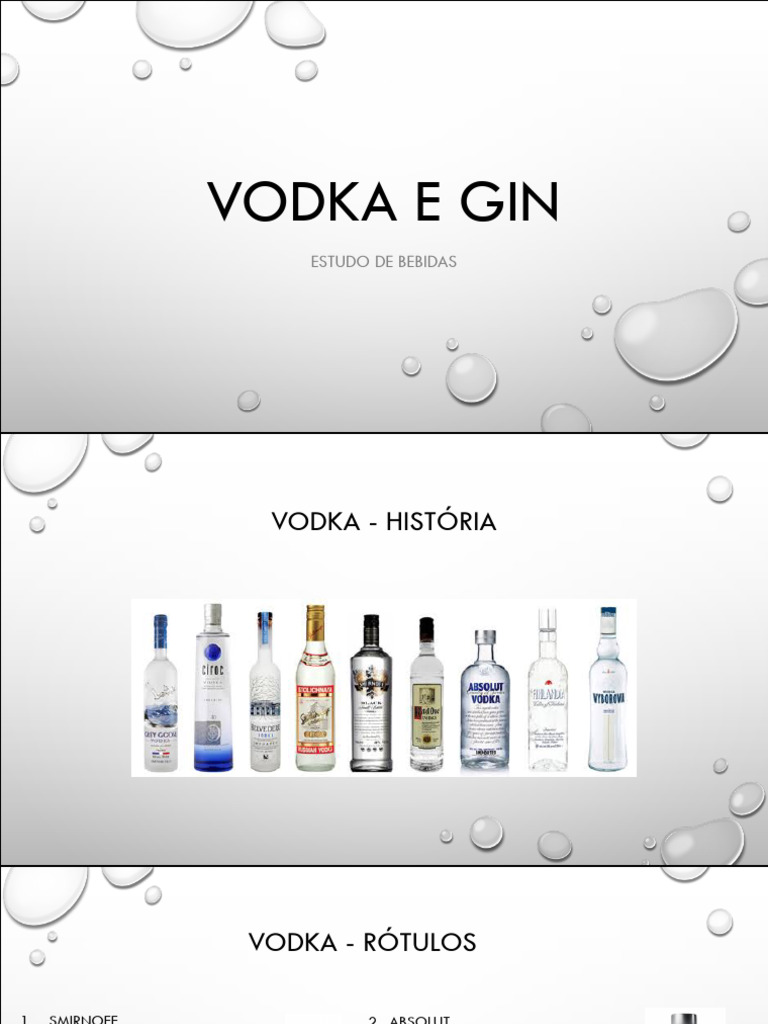 Vodka e Gin: História e Receitas | PDF | Vodca | Coquetéis