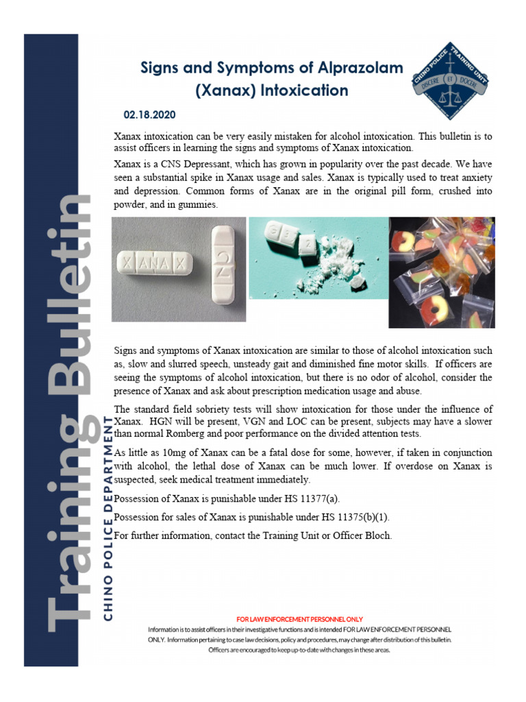 Xanax Training Bulletin (PDF) | PDF