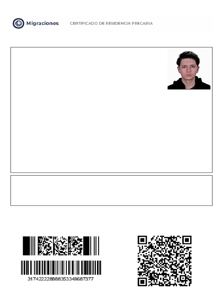 Solicitud de DNI para Matheo Baquero | PDF