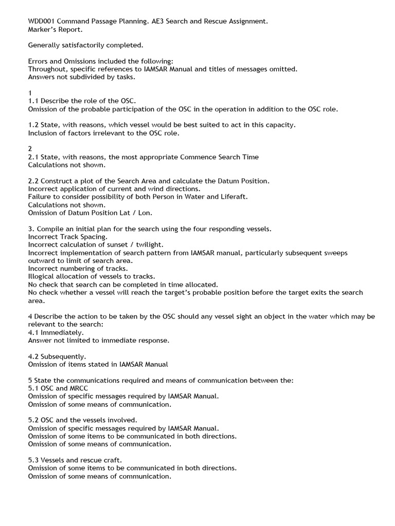 WDD001 AE3 SAR Markers Report | PDF