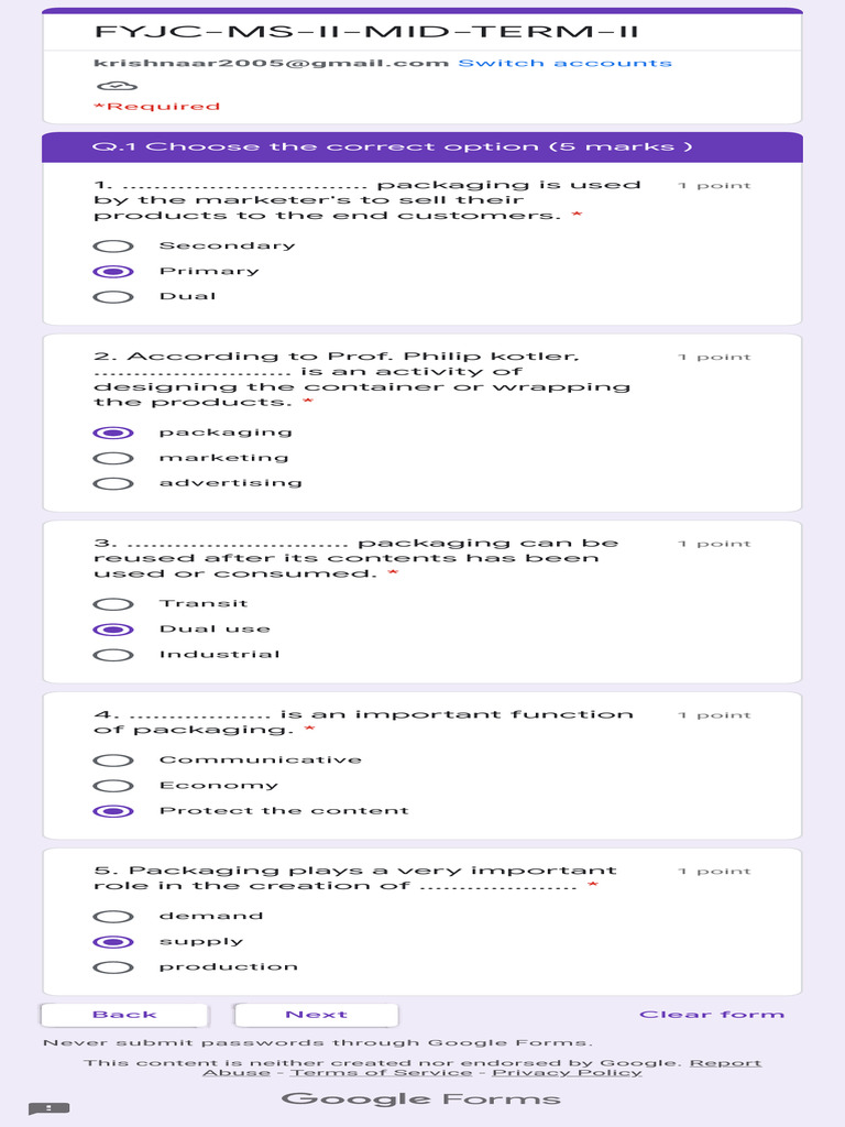 Fyjc Ms II Mid Term II | PDF