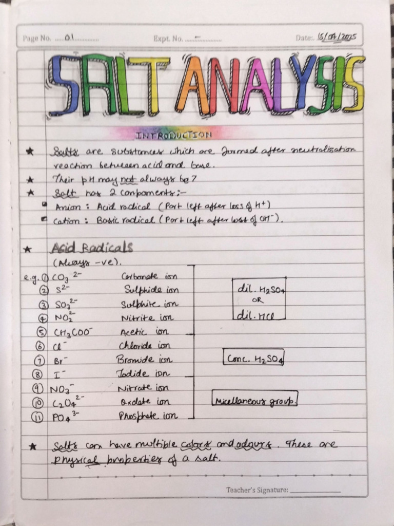Chemistry Practical File | PDF