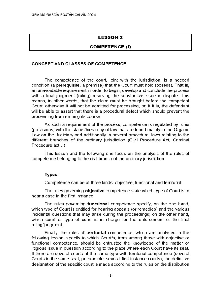 Lesson 2 New Shape2024 | PDF | Judgment (Law) | Jurisdiction