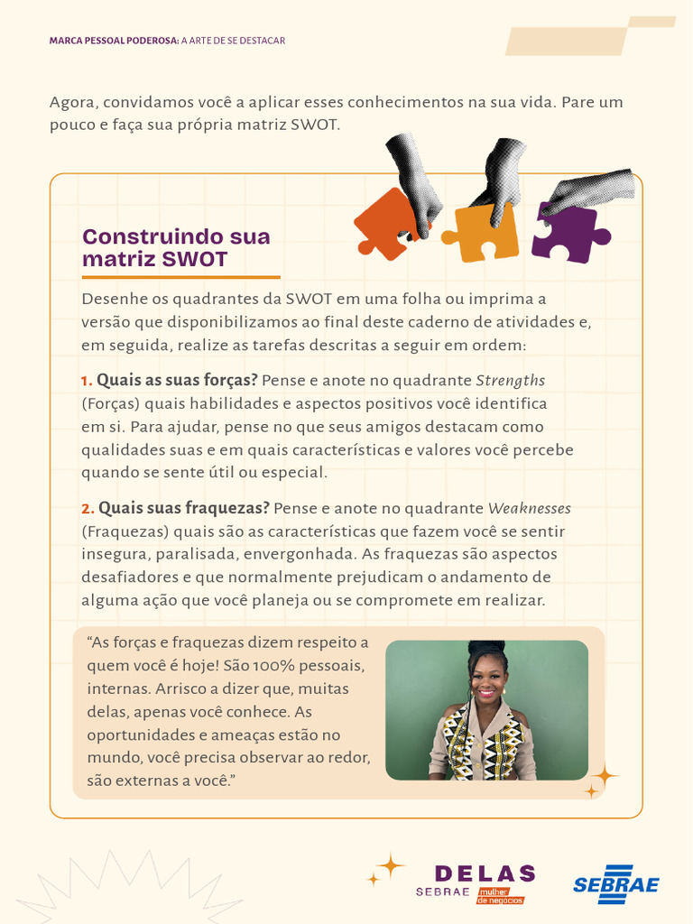 Marca Pessoal Poderosa M1 Construa Sua Matriz SWOT | PDF | Análise SWOT