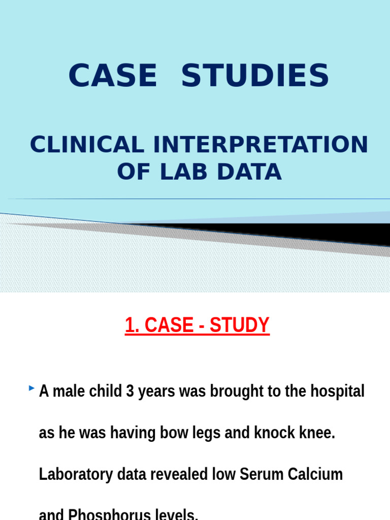 Clinical Case Studies on Lab Data Interpretation | PDF | Medical ...