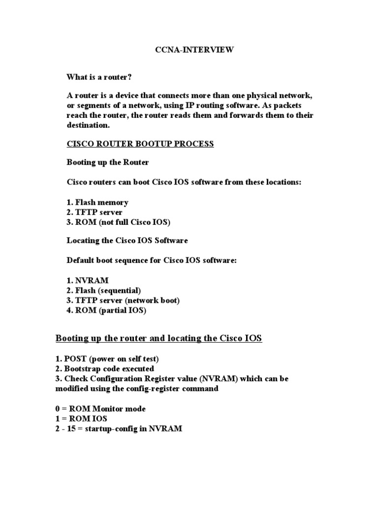 Cisco Router Boot Process Explained | PDF | Routing | Router (Computing)