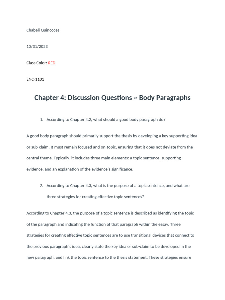 Crafting Effective Body Paragraphs | PDF | Essays | Paragraph