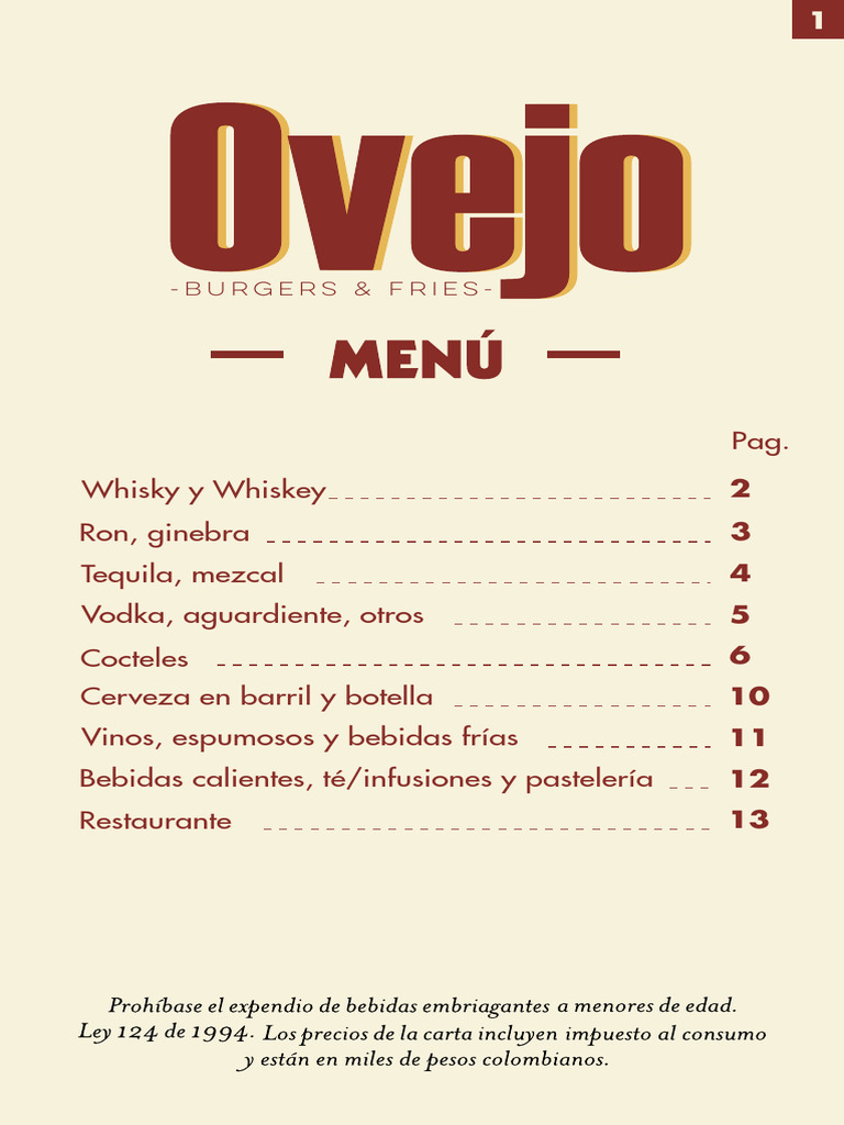118 - Es - Ovejo Menu QR | PDF | Martini (Cóctel) | Ginebra