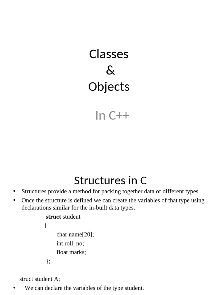 Chapter 5 (Classes & Objects) | PDF | Class (Computer Programming ...